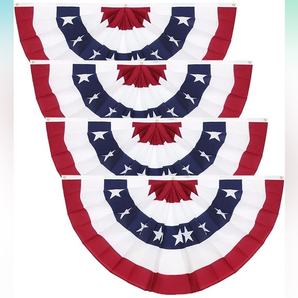 Holiday | Nwt 3 X 6 Ft American Pleated Fan Flag Usa Patriotic Half Fan ...